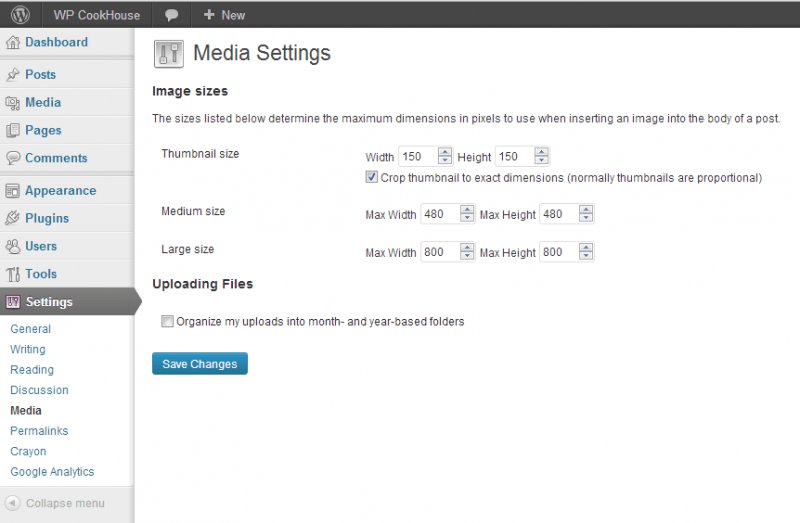 WordPress Initial Setup - Business Cookhouse
