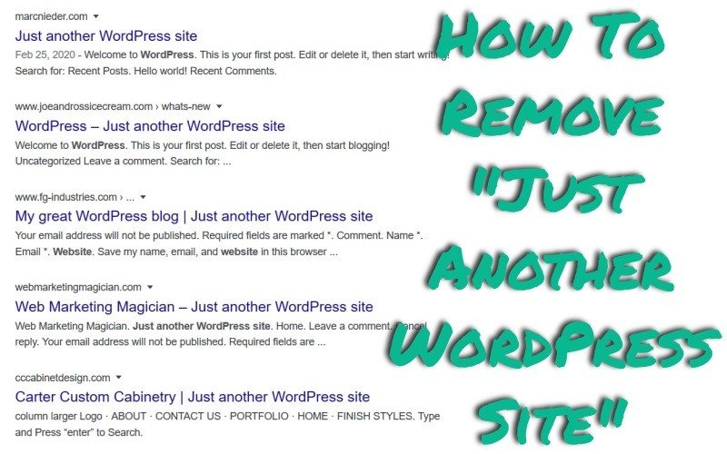 Here Is How To Remove Just Another WordPress Site Business Cookhouse